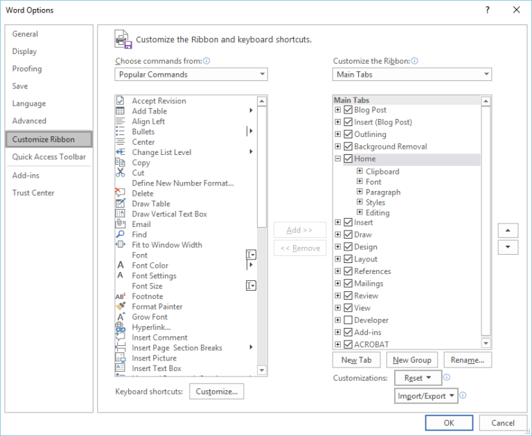 How To: Customize Your Ribbon and Keyboard Shortcuts in MS Word - Karin ...