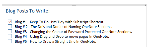 Keep OneNote To Do Lists Tidy Using the Subscript Keyboard Shortcut ...