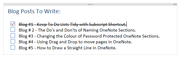 Keep OneNote To Do Lists Tidy Using the Subscript Keyboard Shortcut ...