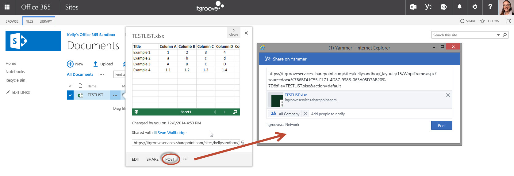 Button to Post Document Link to Yammer from SharePoint Online - Kelly ...