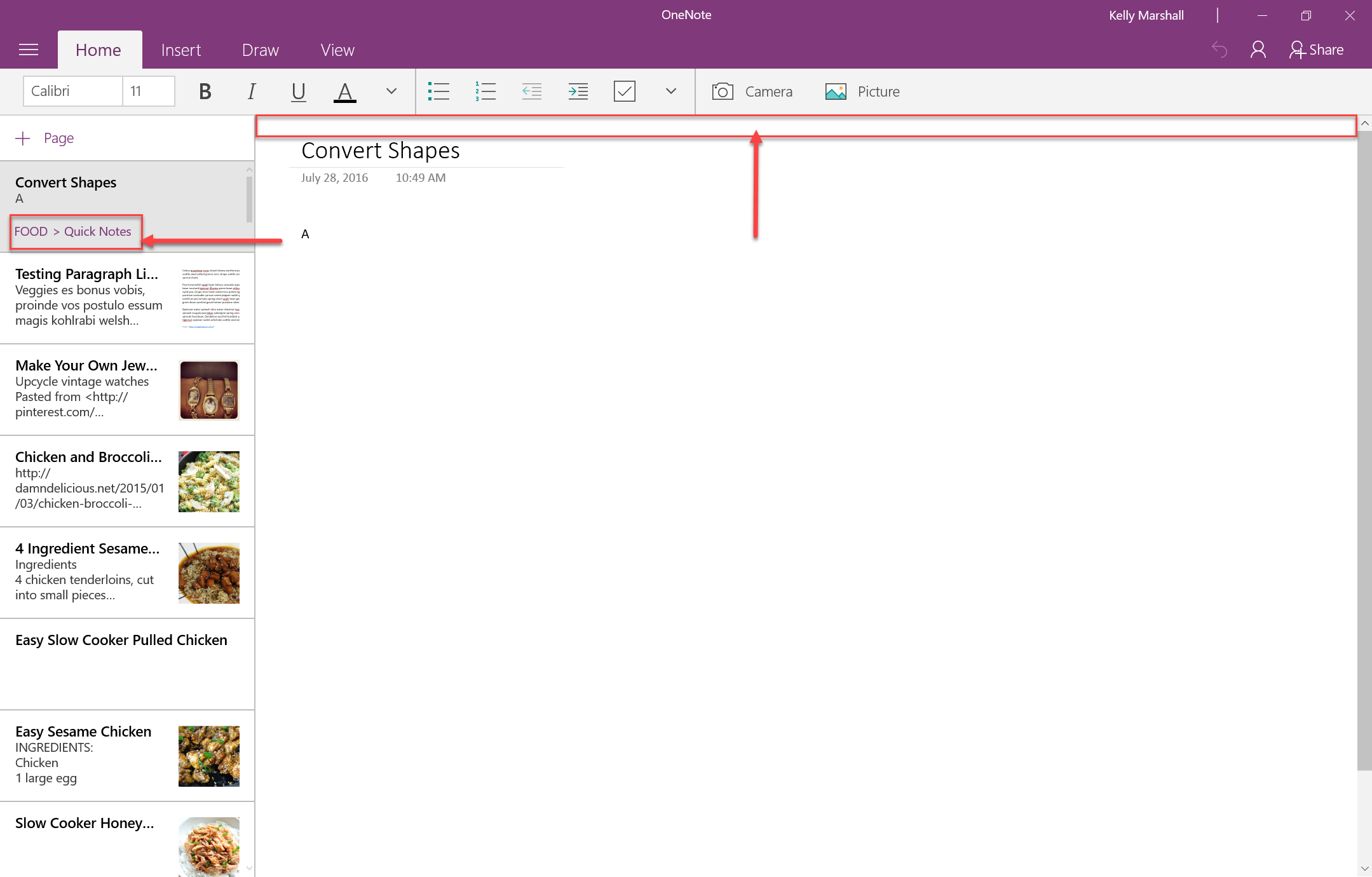 The Recent Notes Button in the OneNote App - Kelly LaForest
