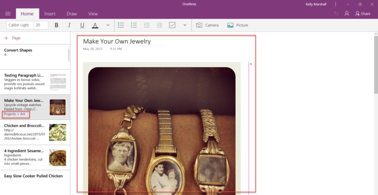 The Recent Notes Button in the OneNote App - Kelly LaForest
