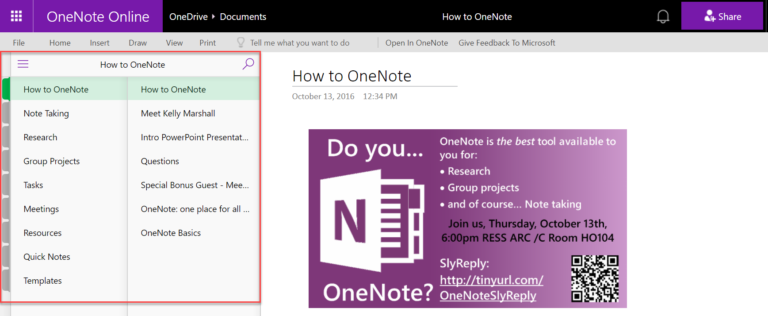 How to Hide Navigation in OneNote Online - Kelly LaForest