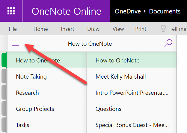 How to Hide Navigation in OneNote Online - Kelly LaForest