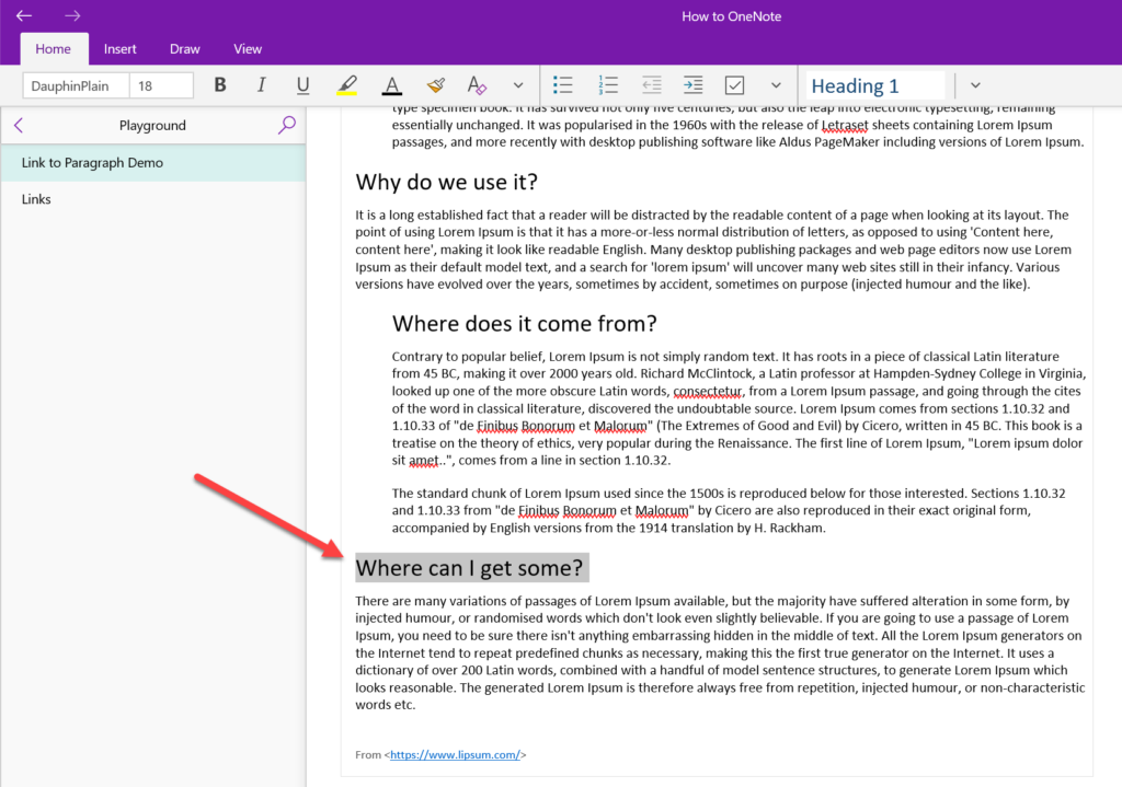Link to a Specific Paragraph in OneNote App for Windows 10 - Kelly LaForest