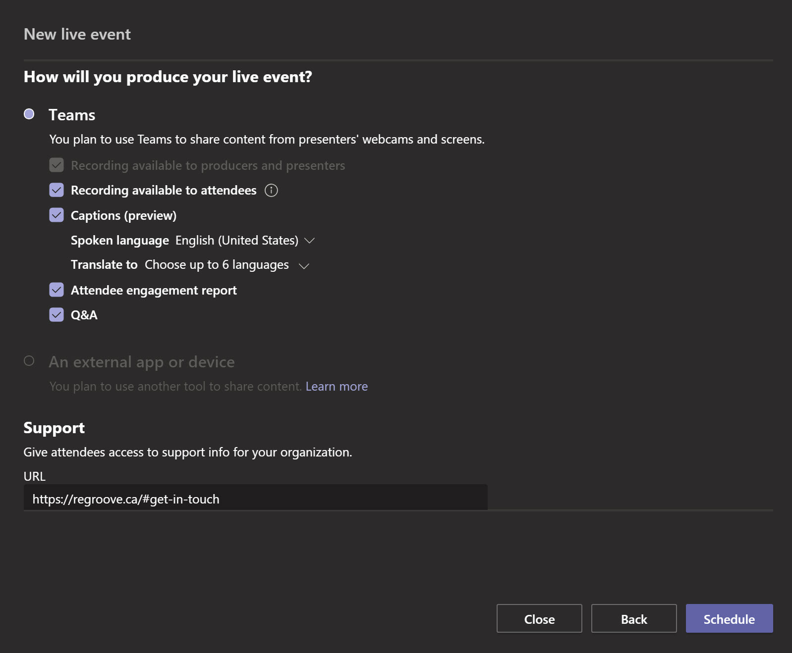 Producing a Livestream Event with Microsoft Teams | Regroove
